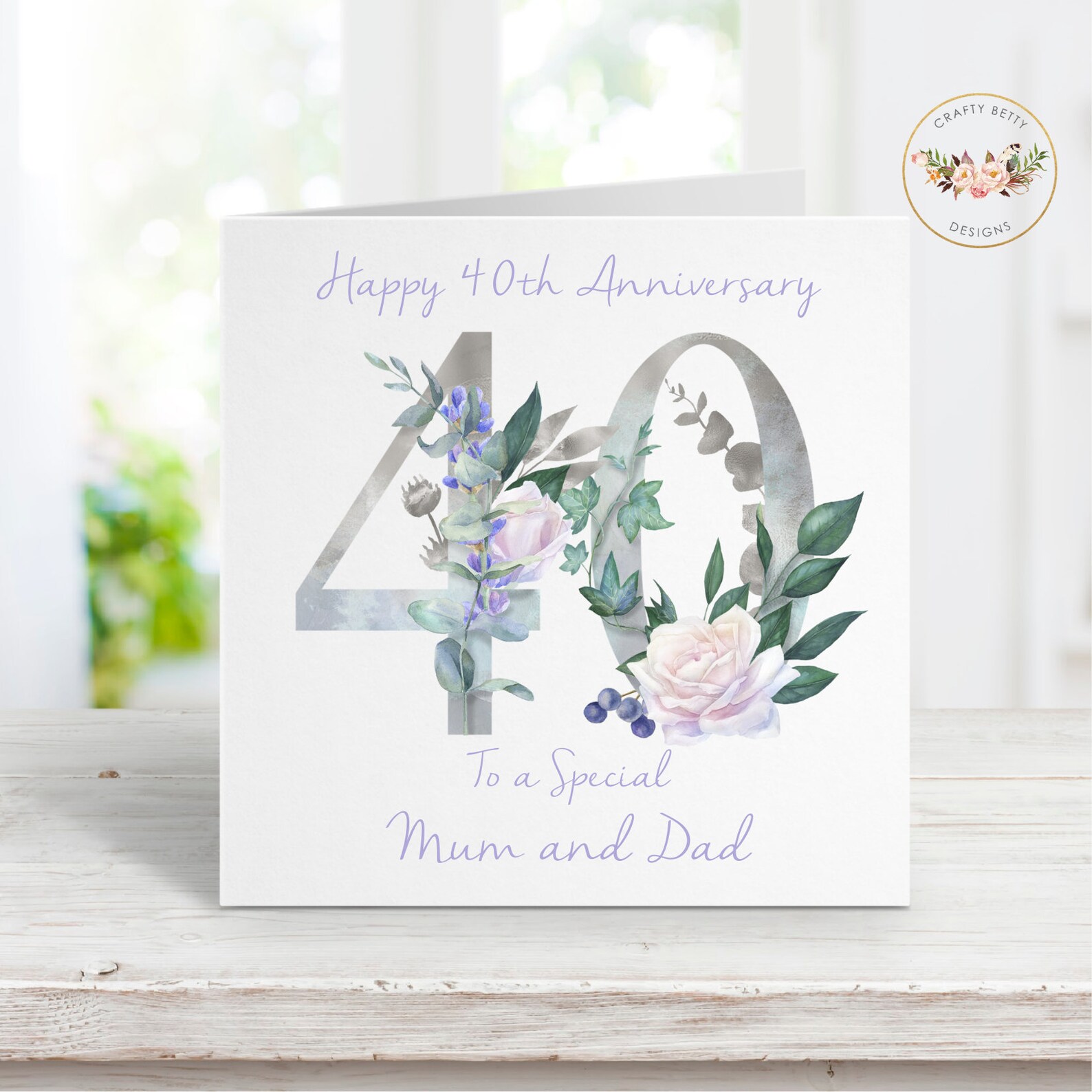 Personalised 40th Anniversary Card 40th Wedding Anniversary - Etsy