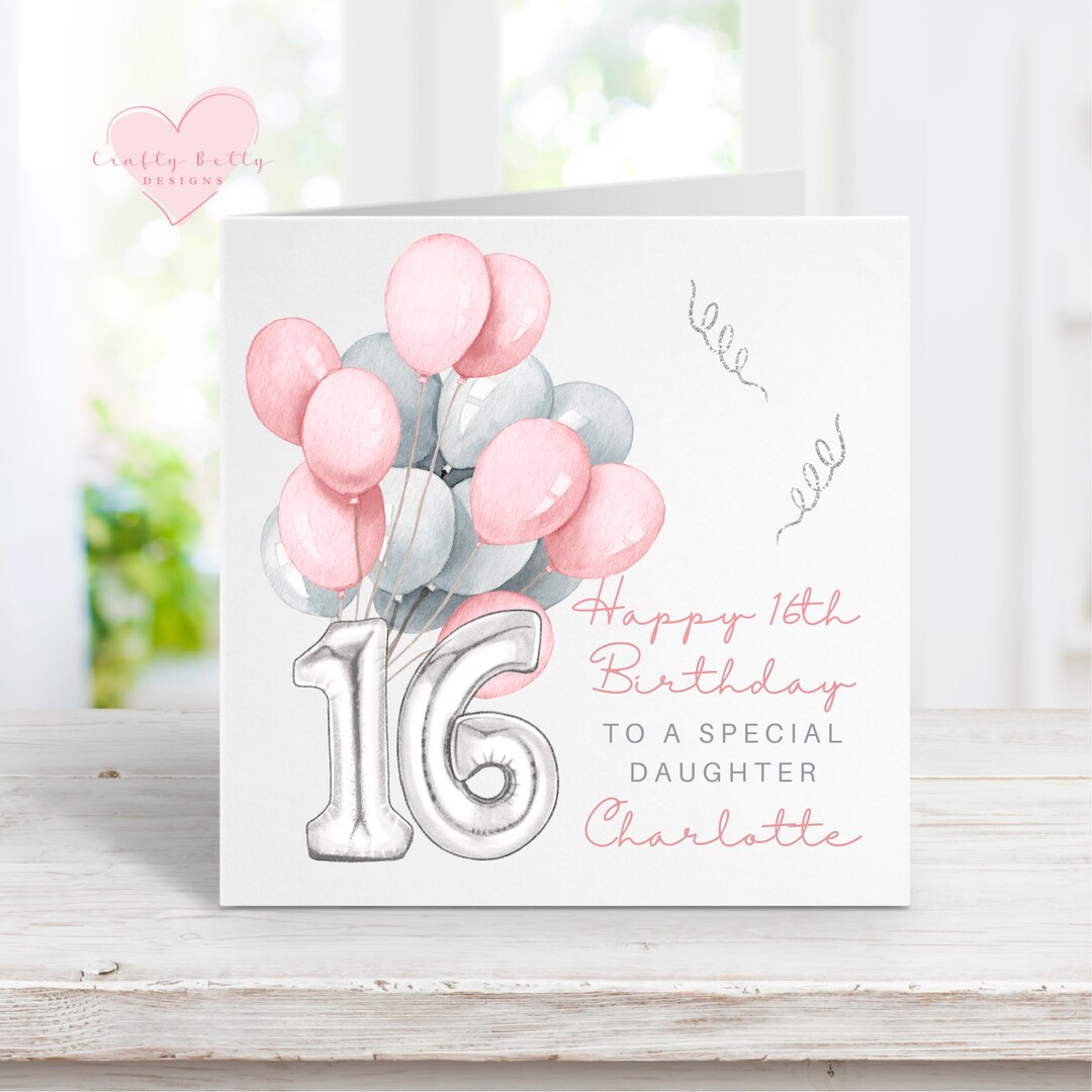 Happy 16th Birthday Card, Personalised Card, Personalised 16th Card ...
