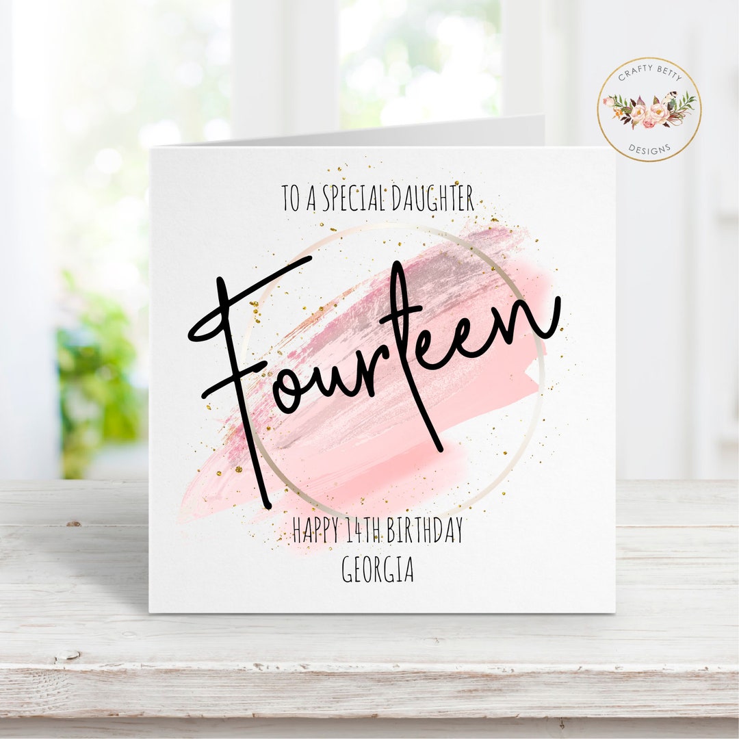 Happy 14th Birthday Card Personalised Card Personalised - Etsy