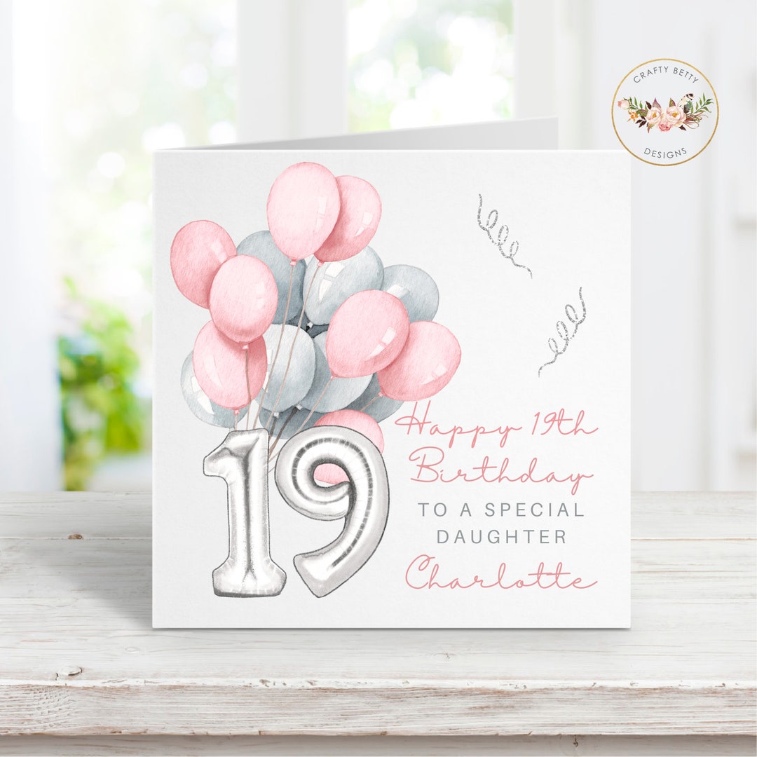 Happy 19th Birthday Card Personalised Card Personalised 19th - Etsy