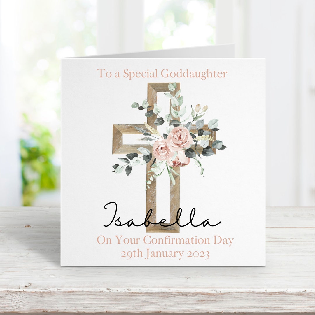 Personalised Girls Confirmation Card Goddaughter Daughter - Etsy
