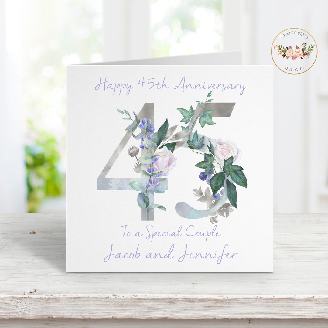 Personalised 45th Anniversary Card | 45th Wedding Anniversary Card | on ...
