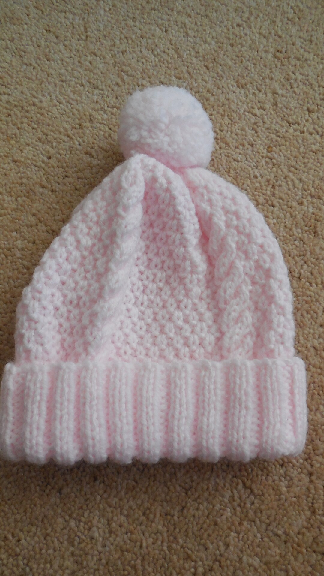 Girls Baby Pink Bobble Hat Age 1 - 2 Years - Etsy