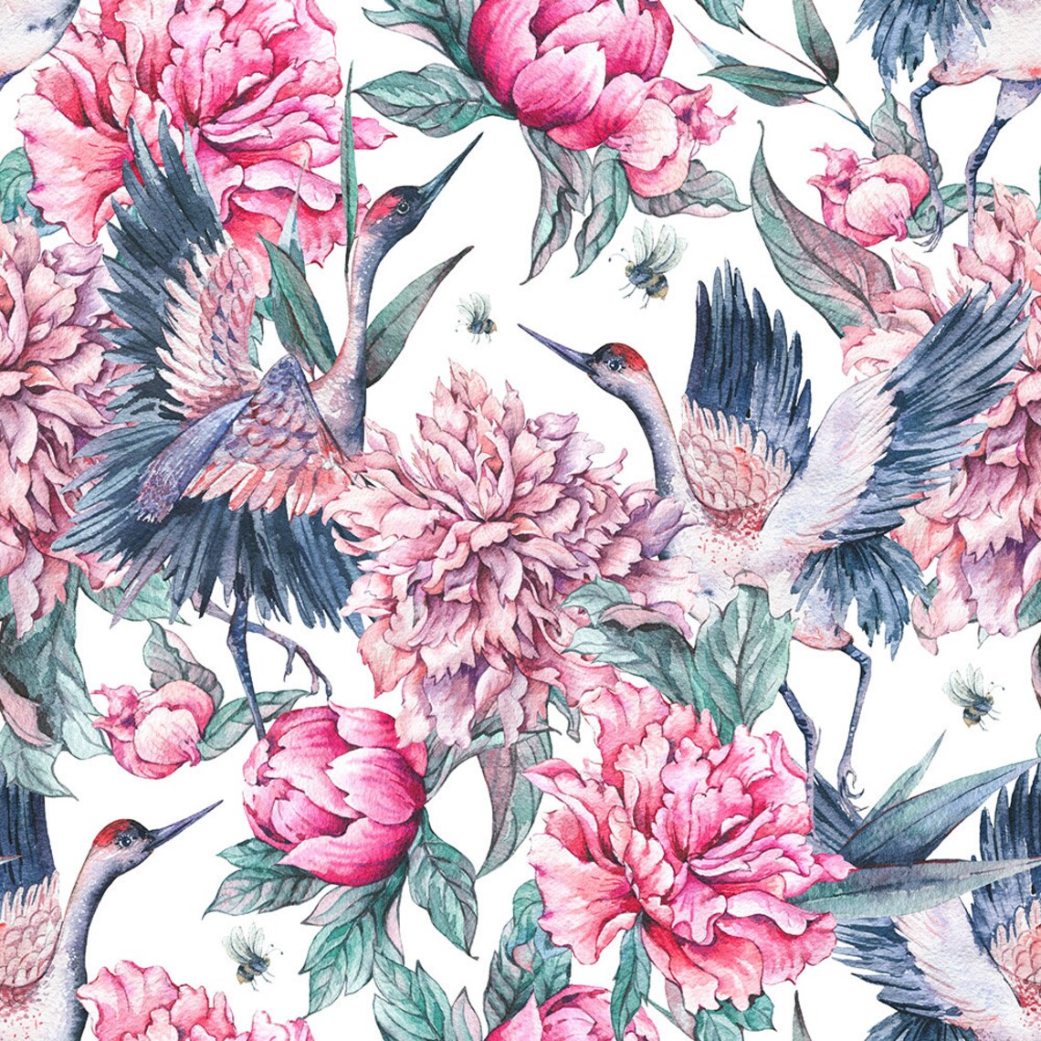 Pink Cranes Wallpaper Self Adhesive Wallpaper Removable - Etsy