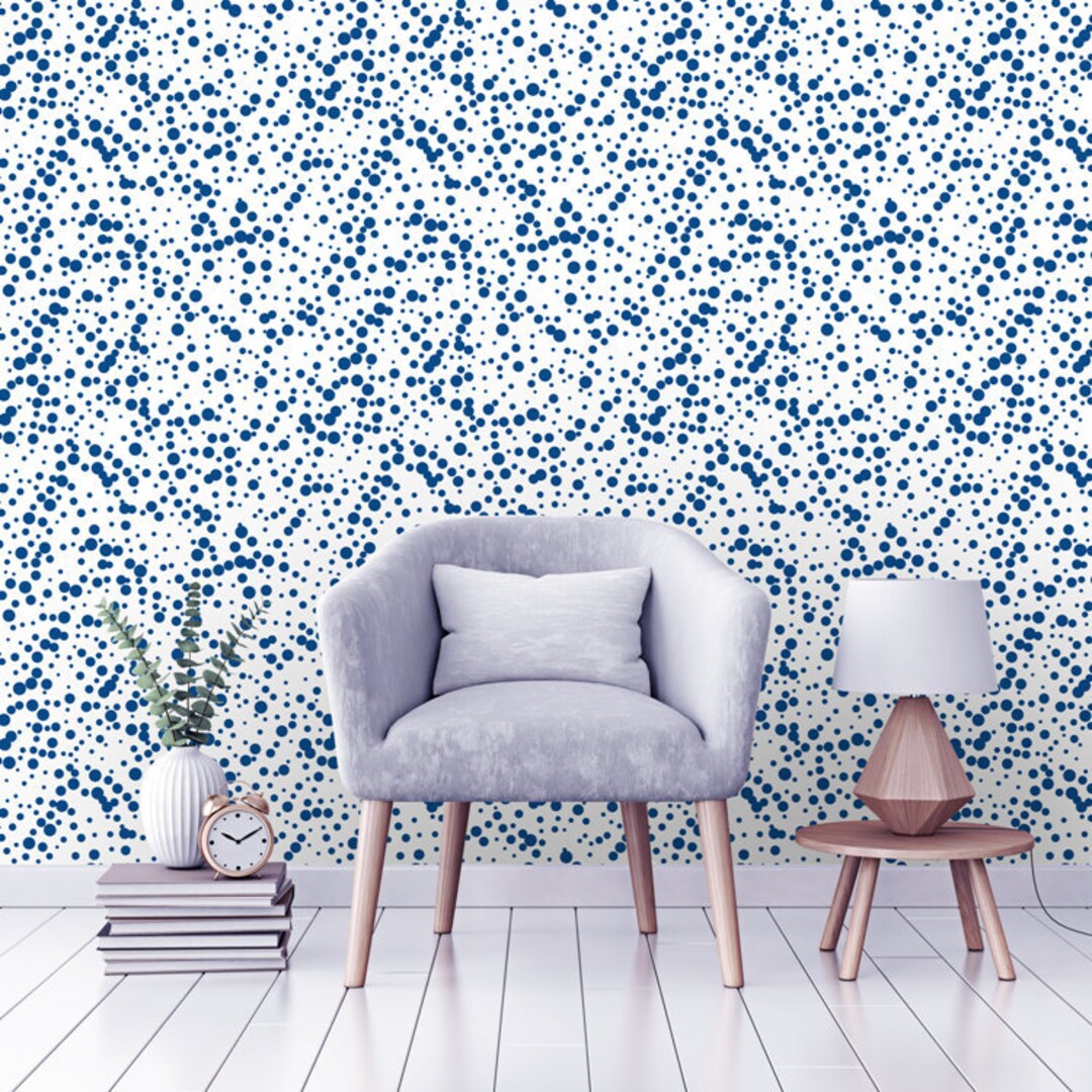 Blue Navy Dots Wallpaper | Self Adhesive Wallpaper, Removable Wallpaper ...