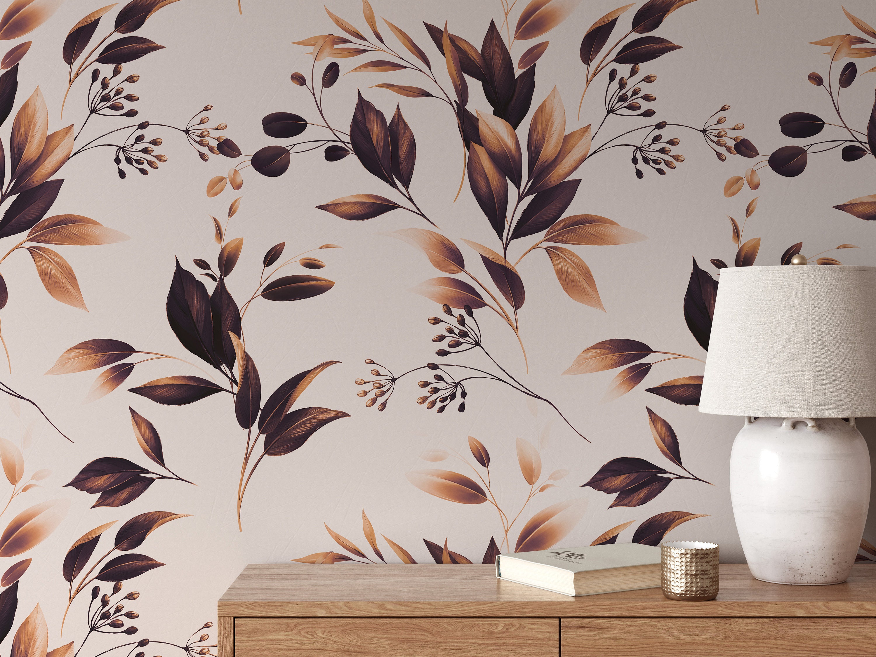 Vintage Brown Twigs Wallpaper, Botanical Wallpaper, Aesthetic Wall ...