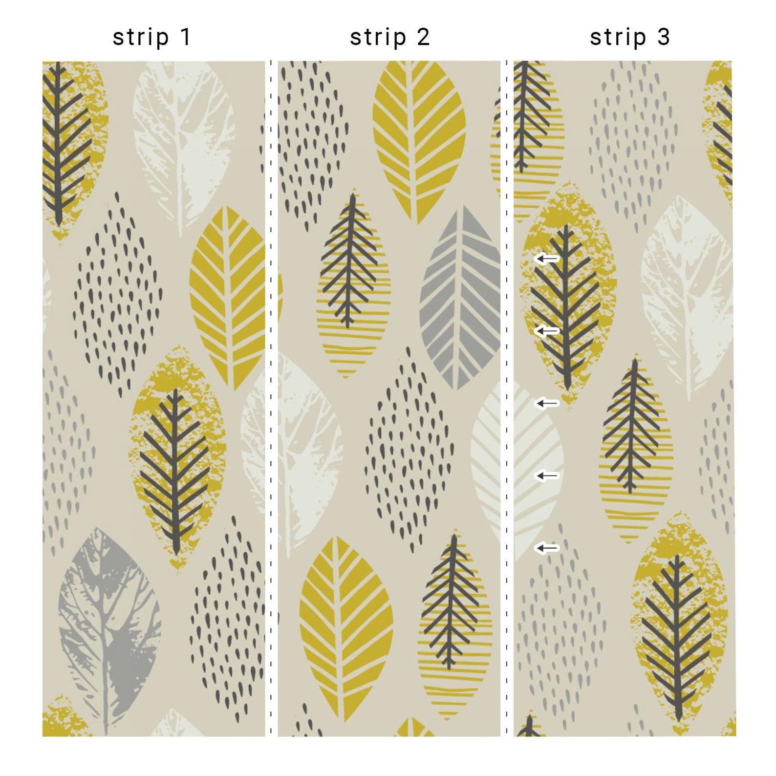 Yellow and Gray Leaves Wallpaper Self Adhesive Wallpaper - Etsy