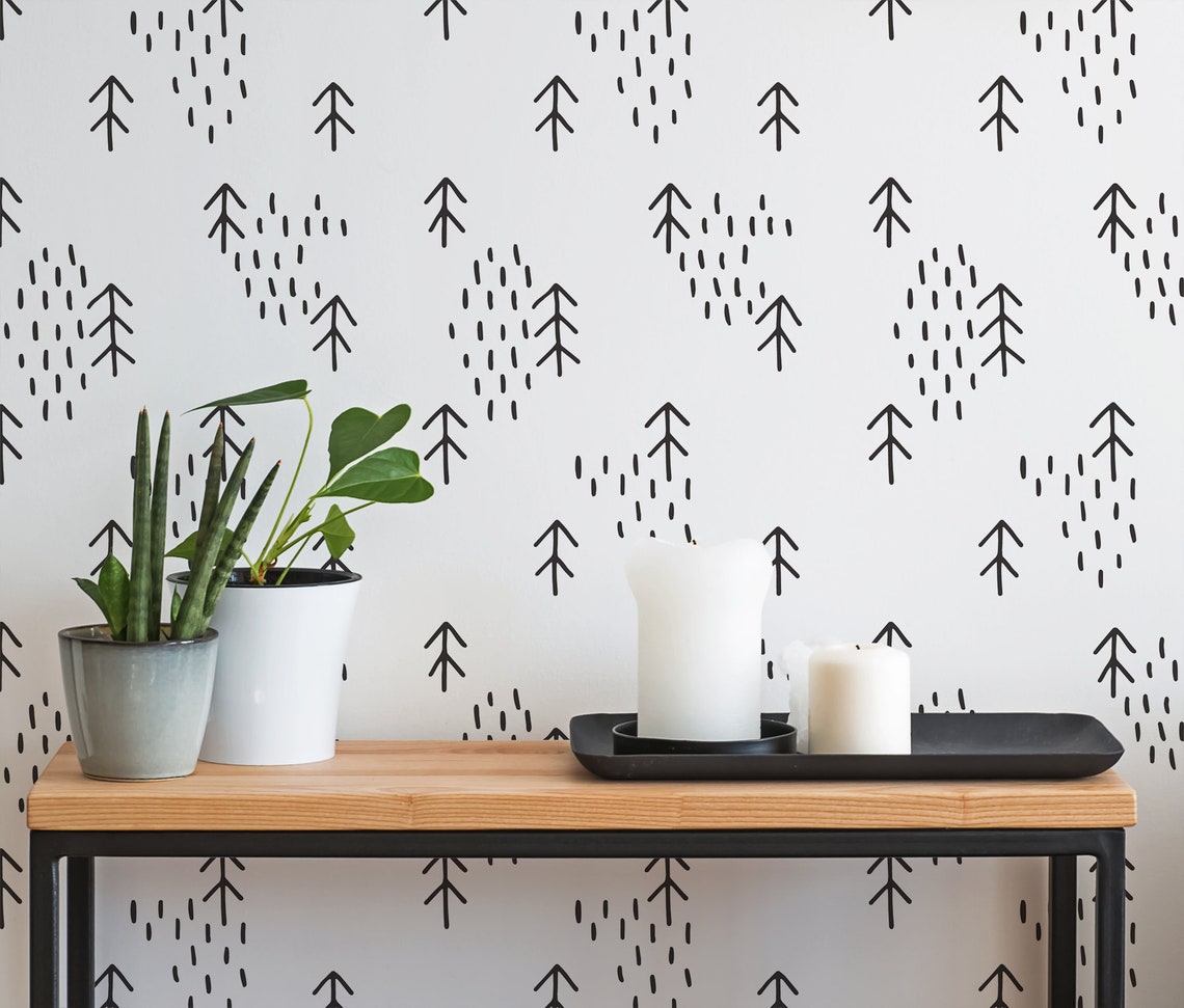 Simple Style Trees Wallpaper Self Adhesive Wallpaper - Etsy