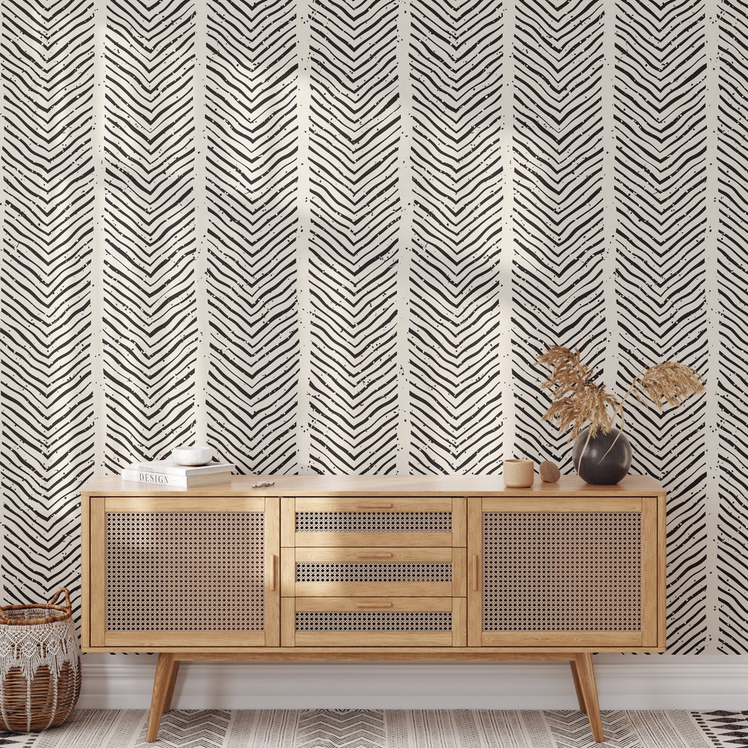 Chevron Doodle Line Wallpaper, Abstract Wall Art, Geometric, Lines ...