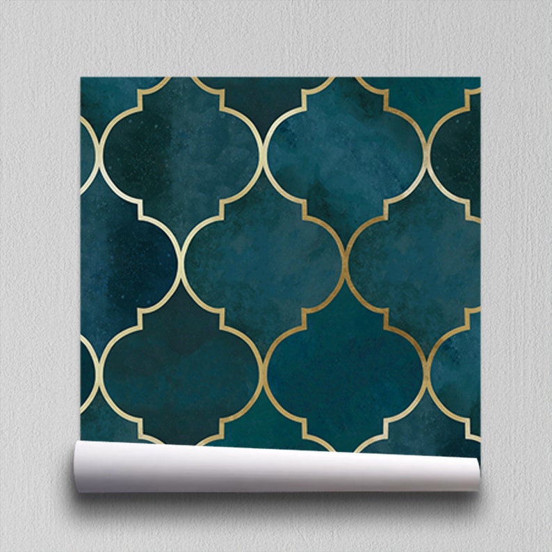 Green Moroccan Pattern Wallpaper Self Adhesive Wallpaper - Etsy