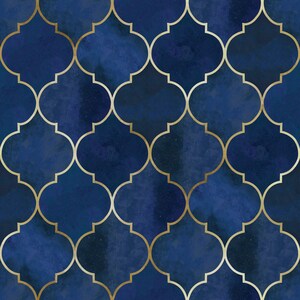 Blue Moroccan Pattern Wallpaper Self Adhesive Wallpaper - Etsy
