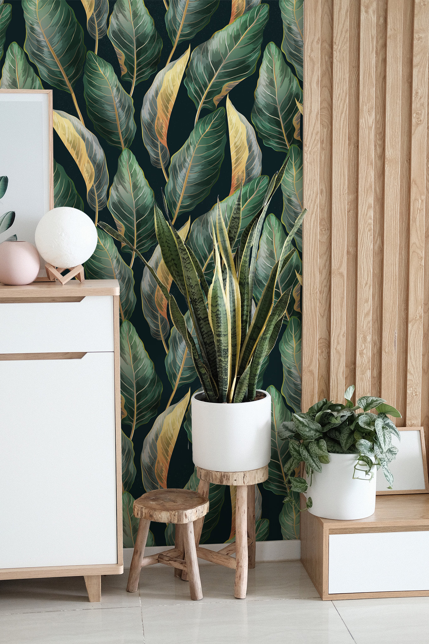 Vintage Palm Leaves Wallpaper Self Adhesive Wallpaper | Etsy