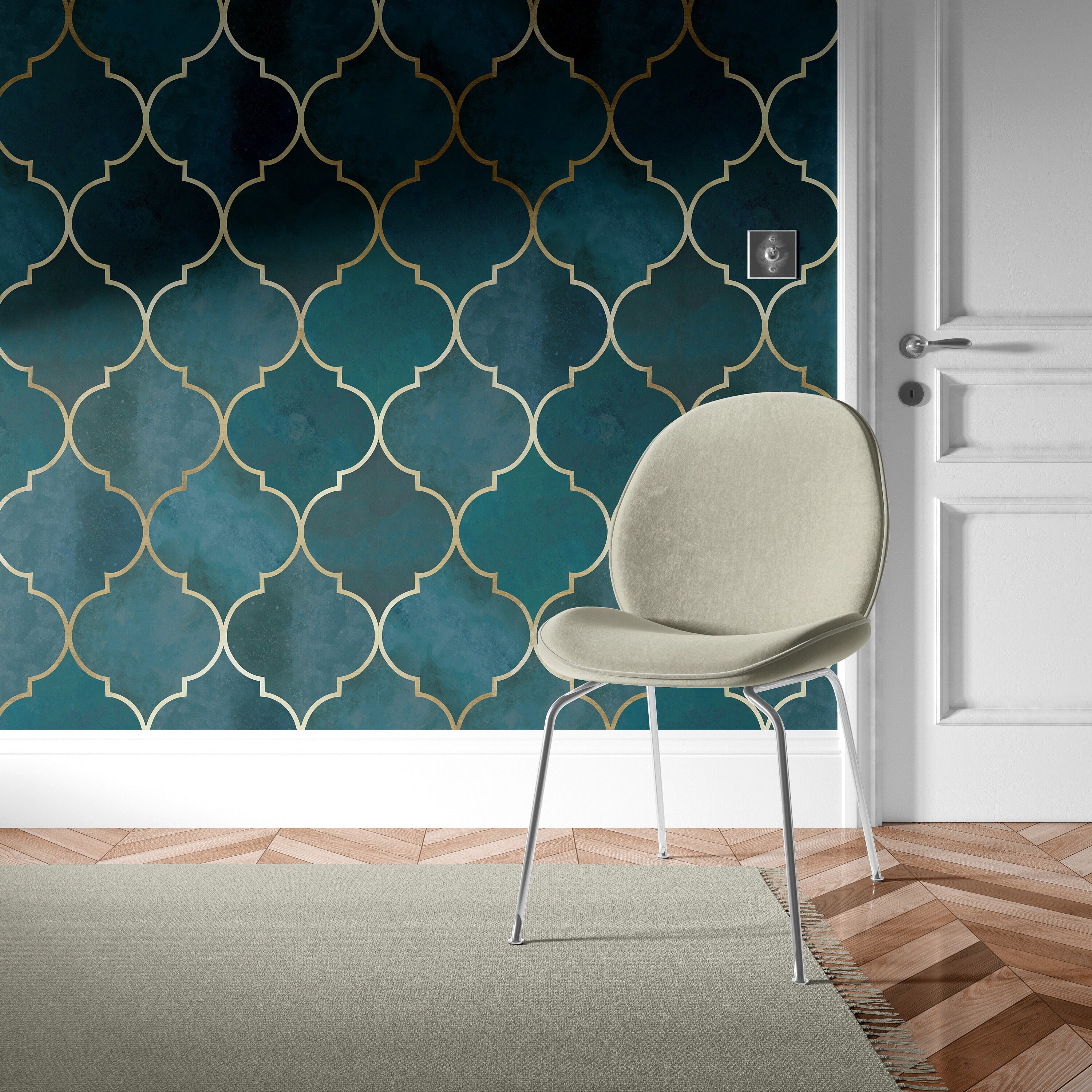 Grey Moroccan Pattern Wallpaper