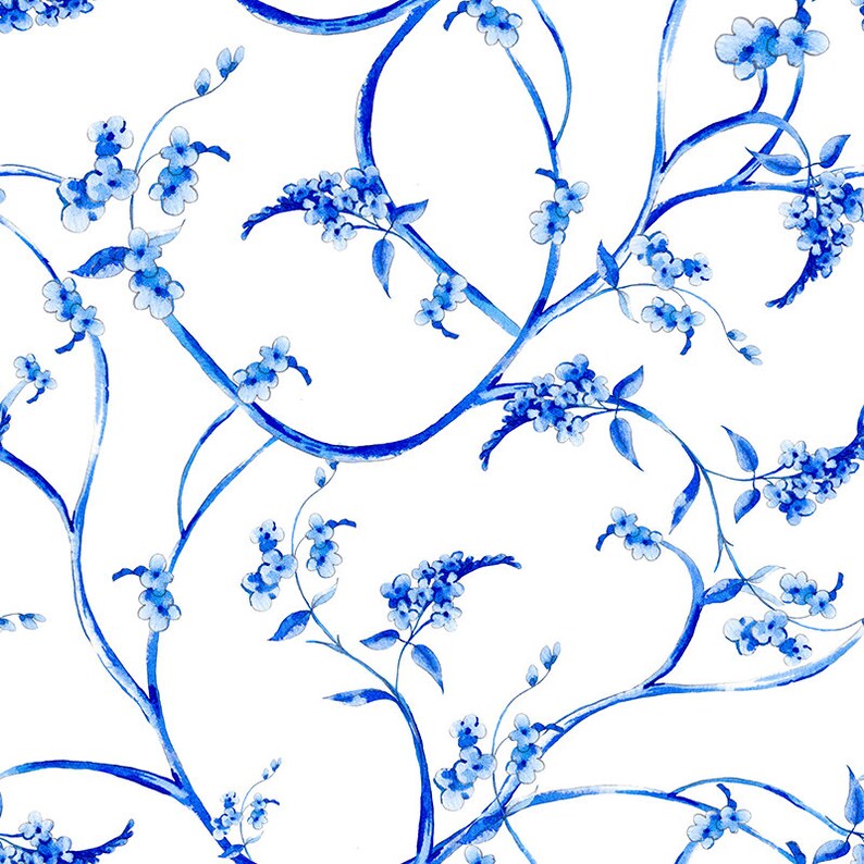 Blue Twigs Wallpaper Self Adhesive Wallpaper Wall mural | Etsy