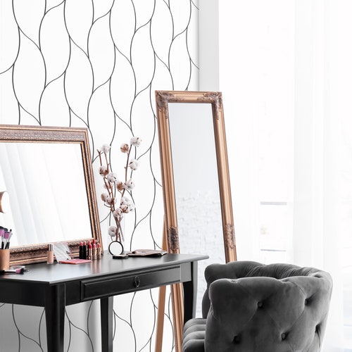 Linear Pattern Wallpaper Self Adhesive Wallpaper Removable - Etsy