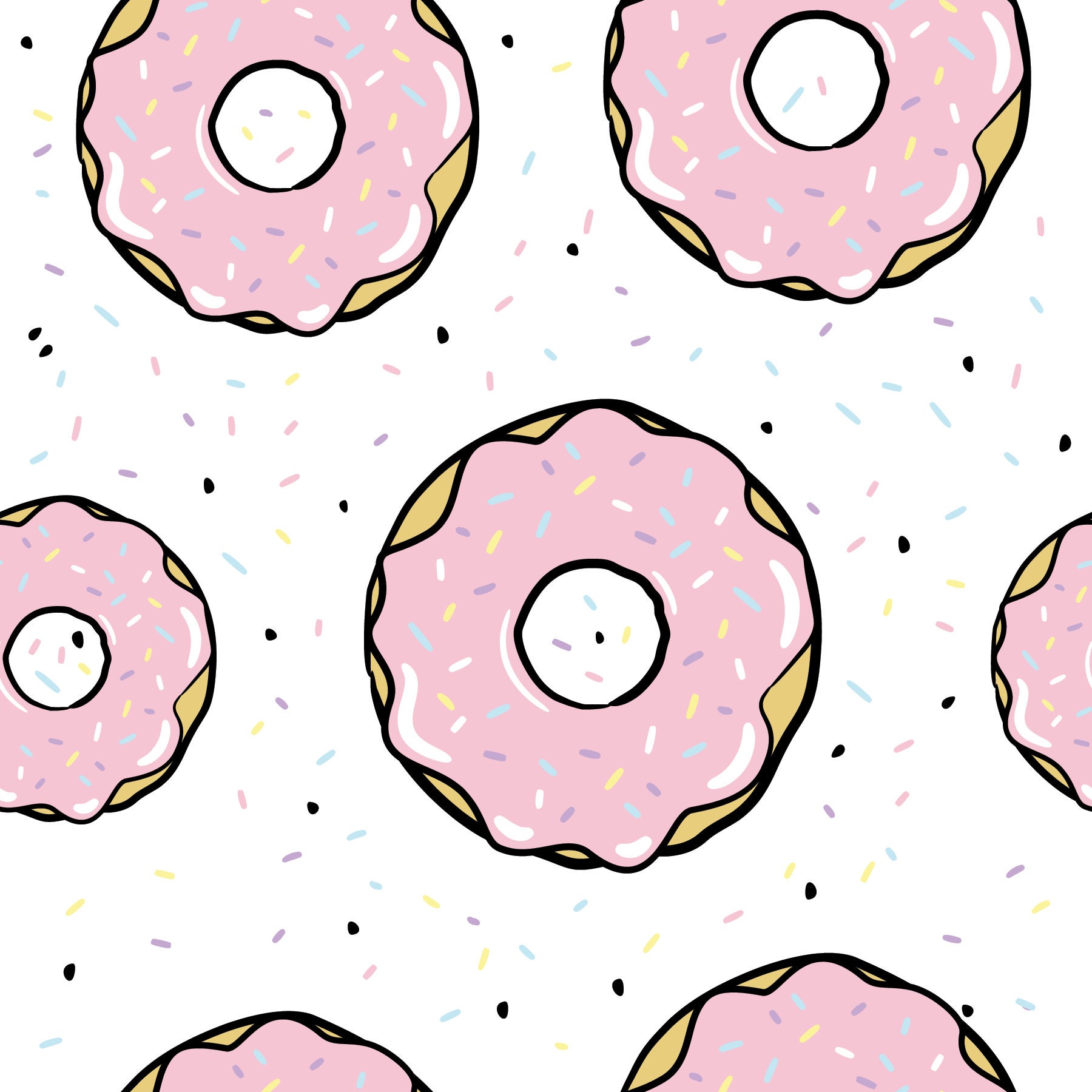 Pink Donuts Wallpaper Self Adhesive Wallpaper Wall mural | Etsy