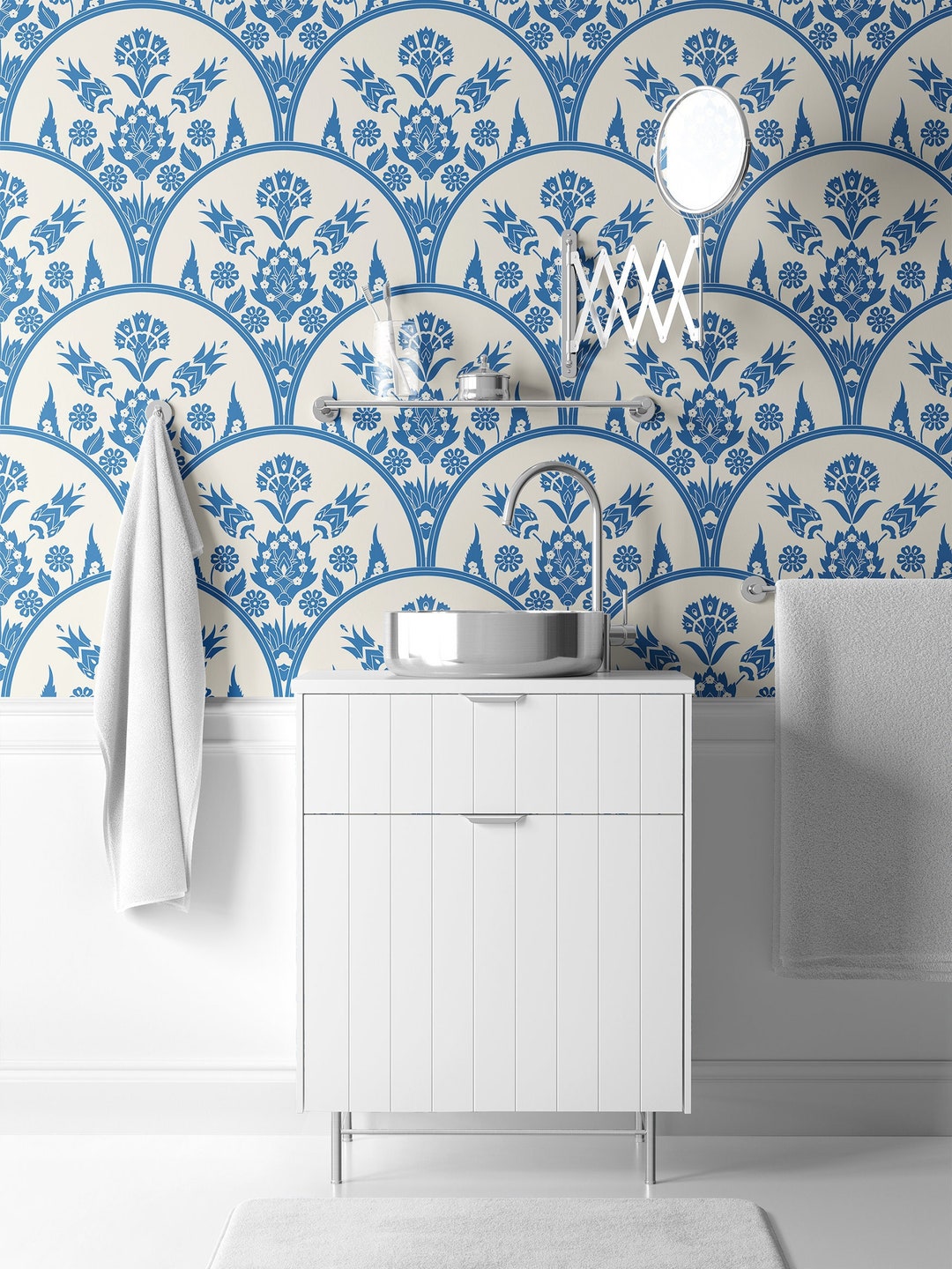 Traditional Blue Pattern, Folk Pattern Wallpaper, Blue Wallpaper ...