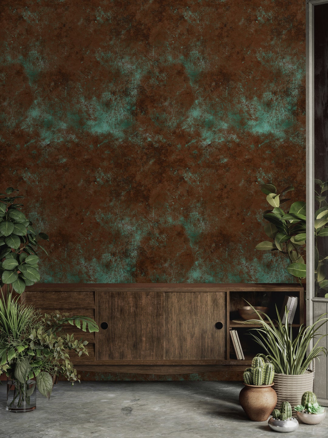 Green Rust Wallpaper, Abstract Wallpaper, Peel and Stick Wallpaper ...