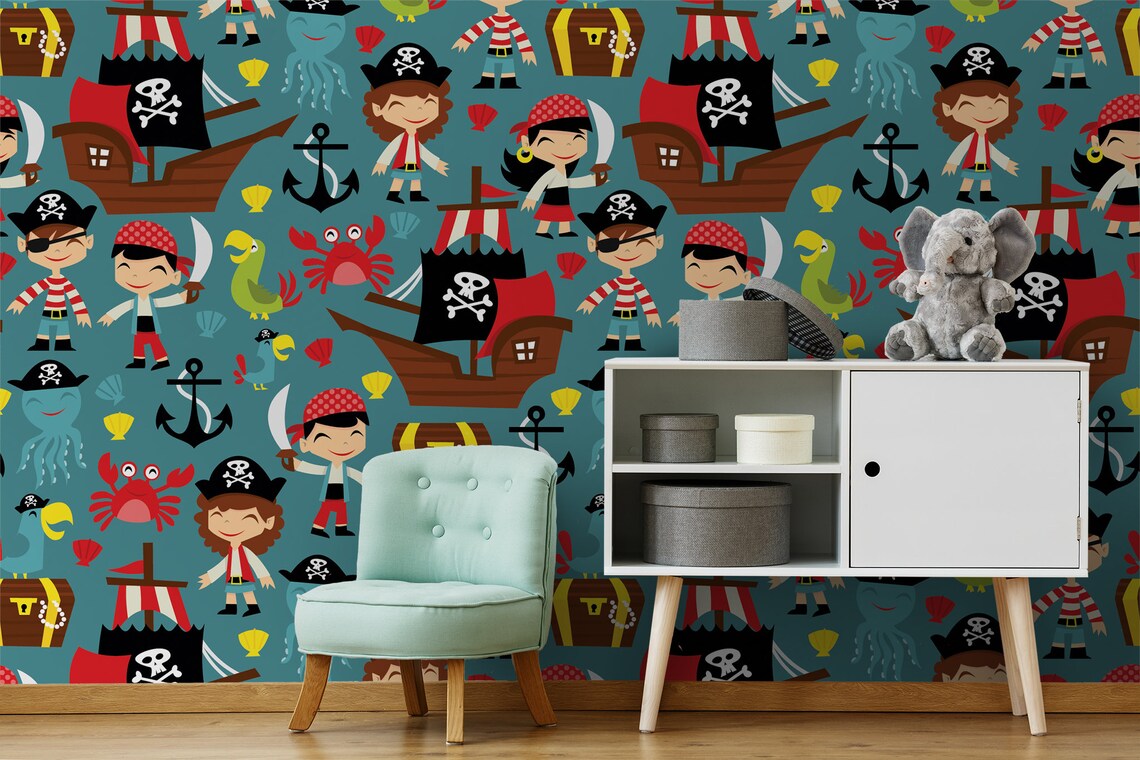 Pirates Kids Wallpaper | Self Adhesive Wallpaper, Removable Wallpaper ...