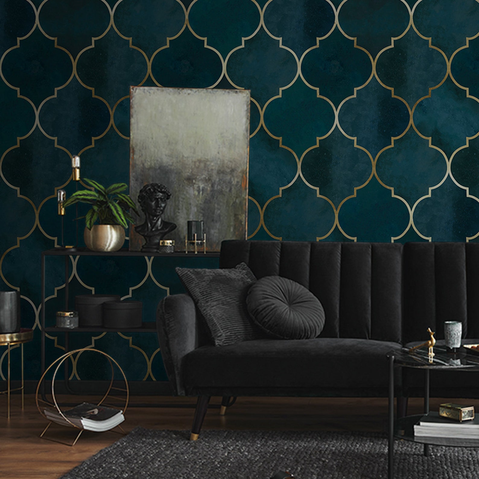 Green Moroccan Pattern Wallpaper Self Adhesive Wallpaper - Etsy