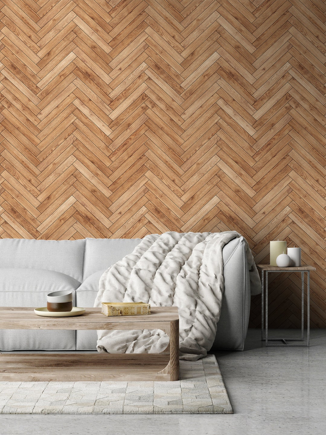 Bright Wood Parquet Wallpaper | Self Adhesive Wallpaper, Removable ...