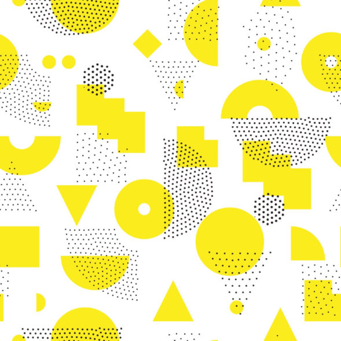Yellow Geometric Shapes Wallpaper Self Adhesive Wallpaper | Etsy