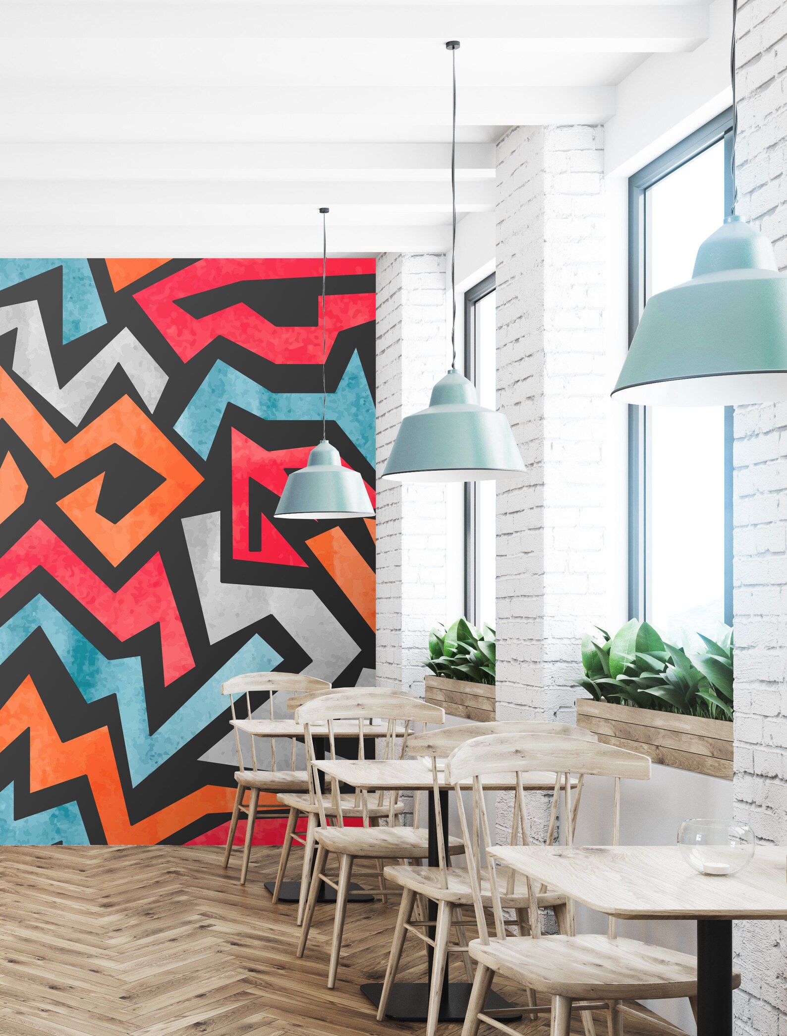 Geometric Graffiti Self Adhesive Wallpaper Removable - Etsy