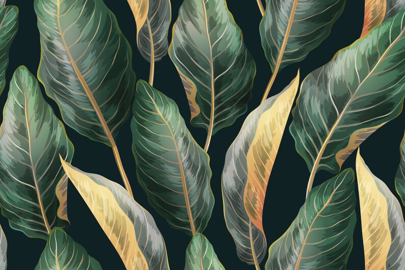 Vintage Palm Leaves Wallpaper Self Adhesive Wallpaper - Etsy