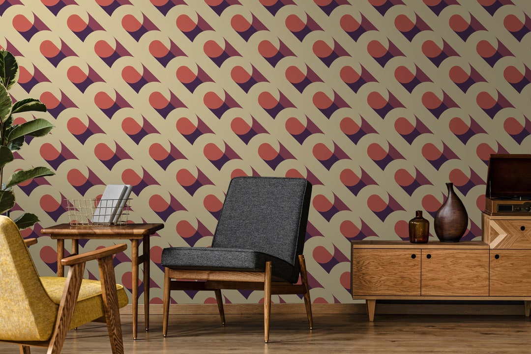 Removable Wallpaper, Groovy Wall Mural, 70s Wallpaper, Vintage ...
