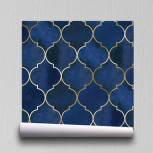 Blue Moroccan Pattern Wallpaper Self Adhesive Wallpaper - Etsy