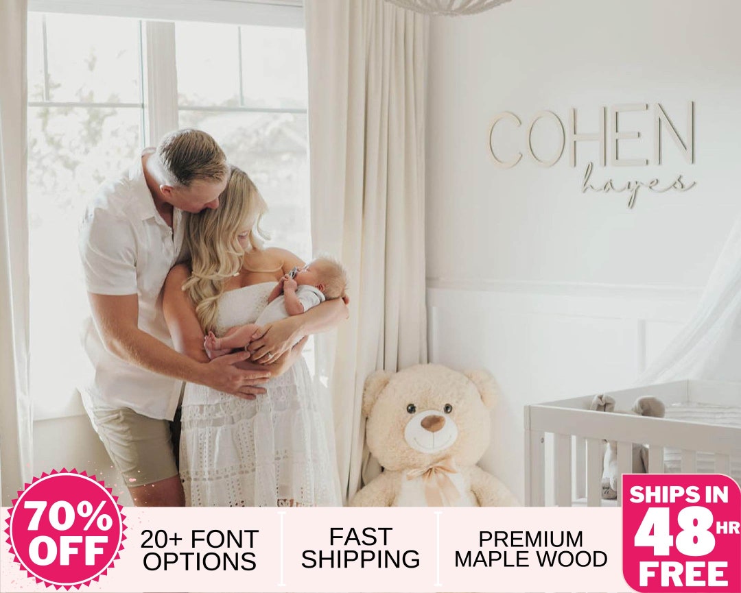 First/middle/last Name | Custom Wooden Name Sign | Two Names | Wall ...