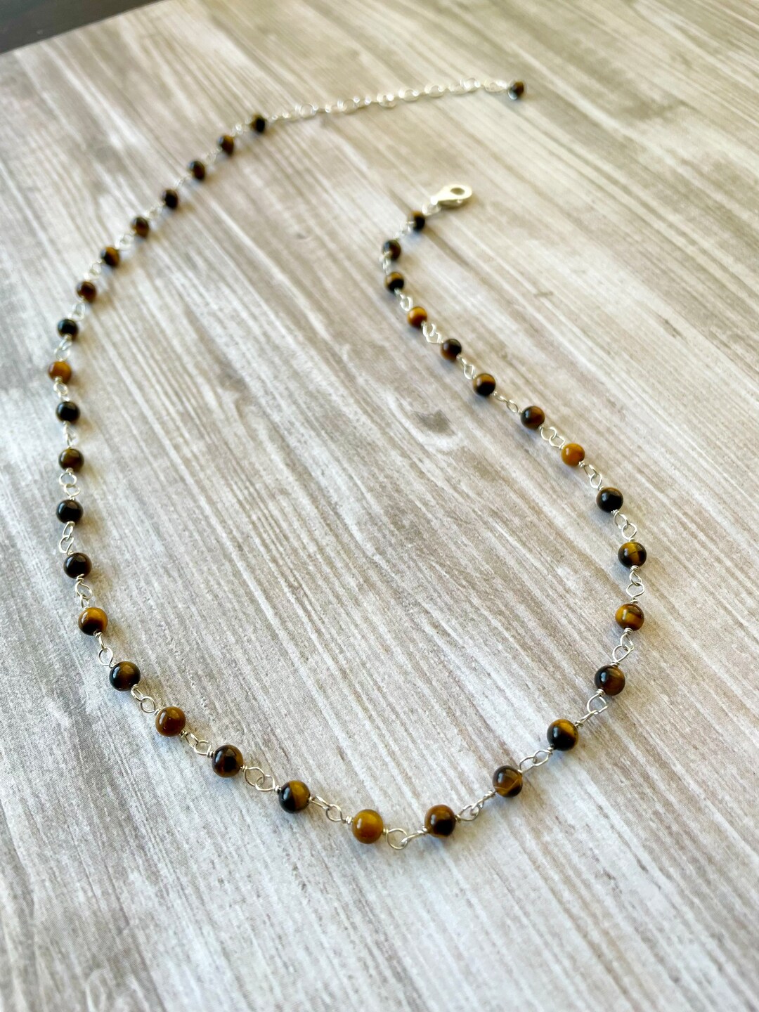 Beaded Necklace, Tiger Eye Beaded Necklace, Tiger Eye Necklace ...