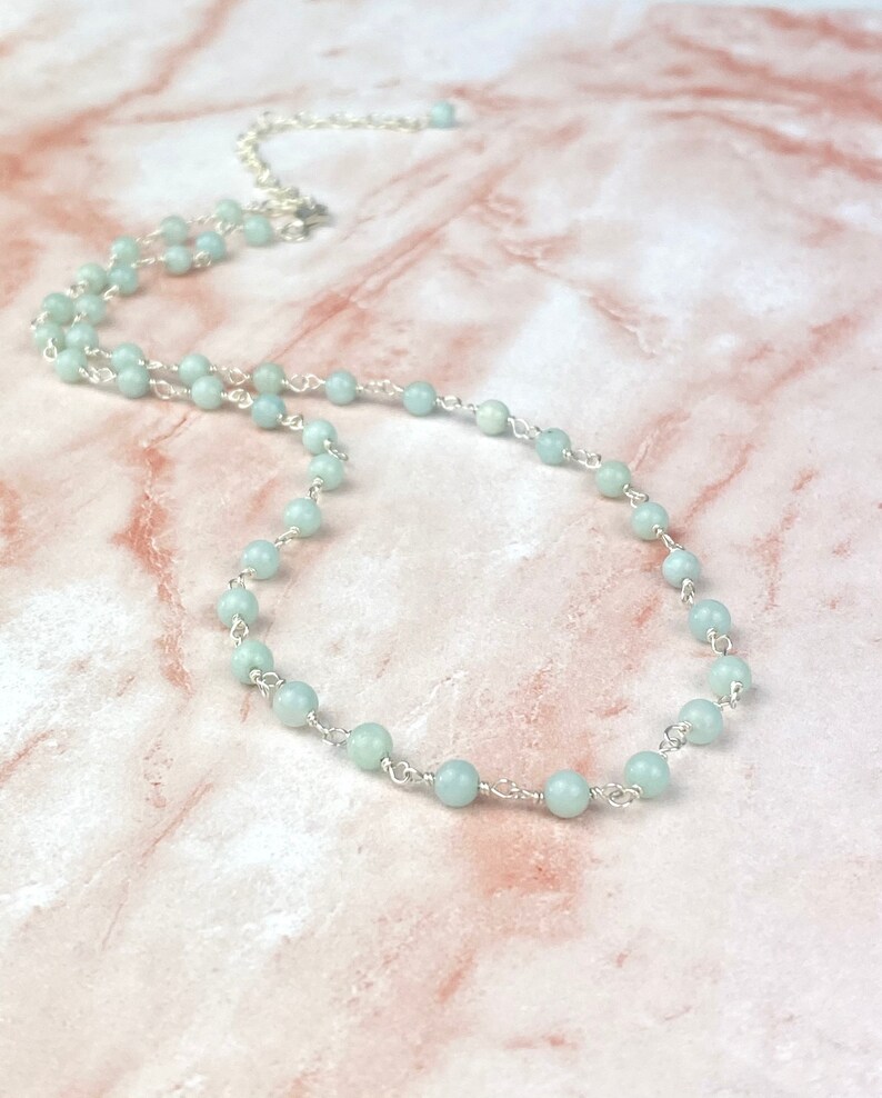 Amazonite Necklace Beaded Necklace Gemstone Necklace - Etsy