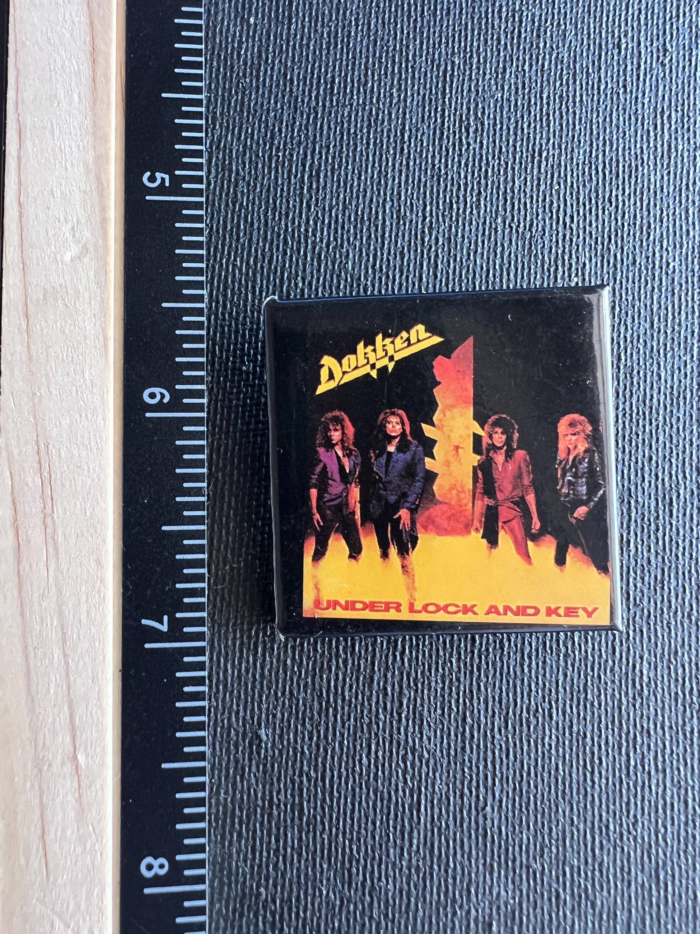 Vintage DOKKEN Pinback Button Square Pin 1980s ‘under Lock and Key’ - Etsy