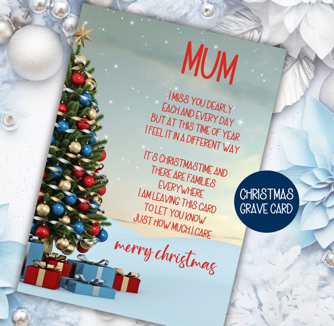 Grave Memorial Christmas Card for Mumeco Friendly Grave - Etsy
