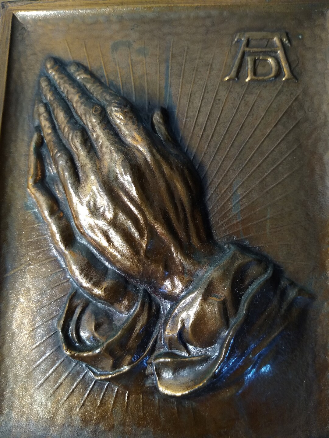 Praying Hands, Copper Colored Cast Metal Plague, Made in Denmark - Etsy