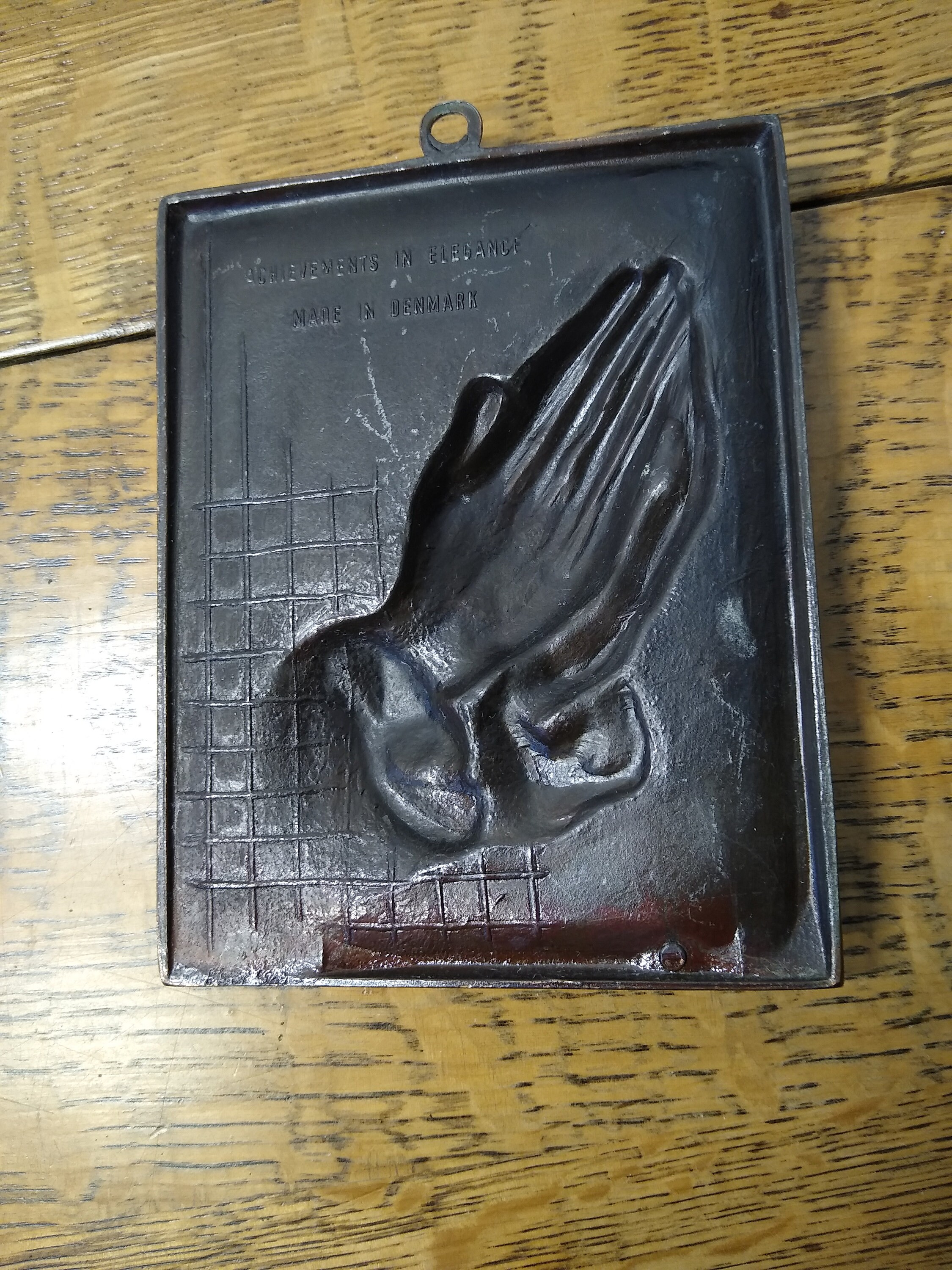 Praying Hands, Copper Colored Cast Metal Plague, Made in Denmark - Etsy
