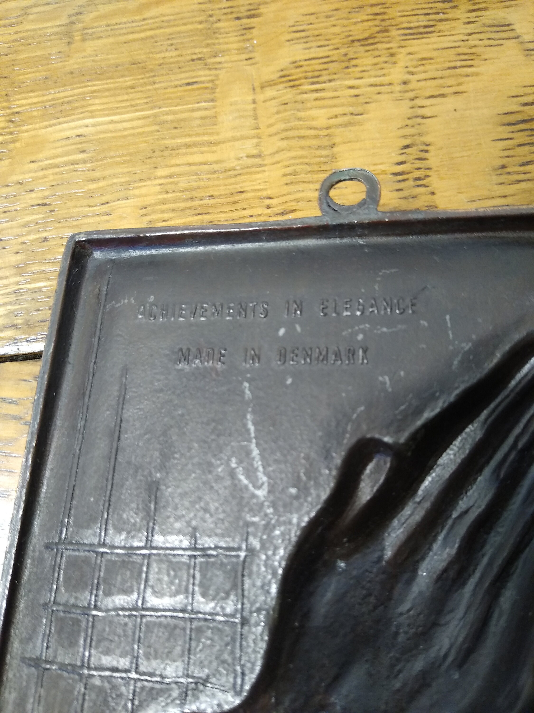 Praying Hands, Copper Colored Cast Metal Plague, Made in Denmark - Etsy