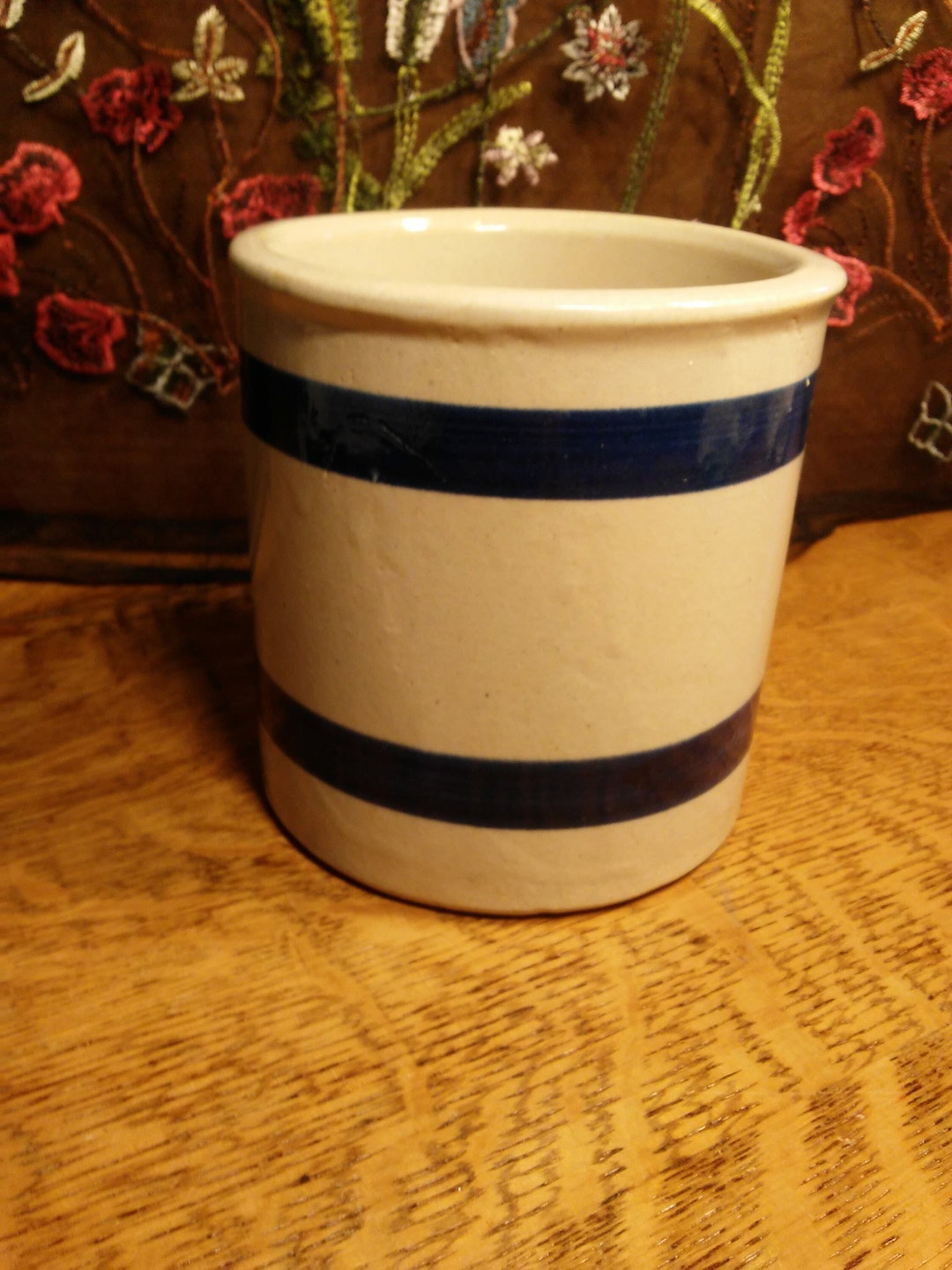 Robinson Ransbottom Pottery Co. Crock With Double Bands of Blue, Made ...
