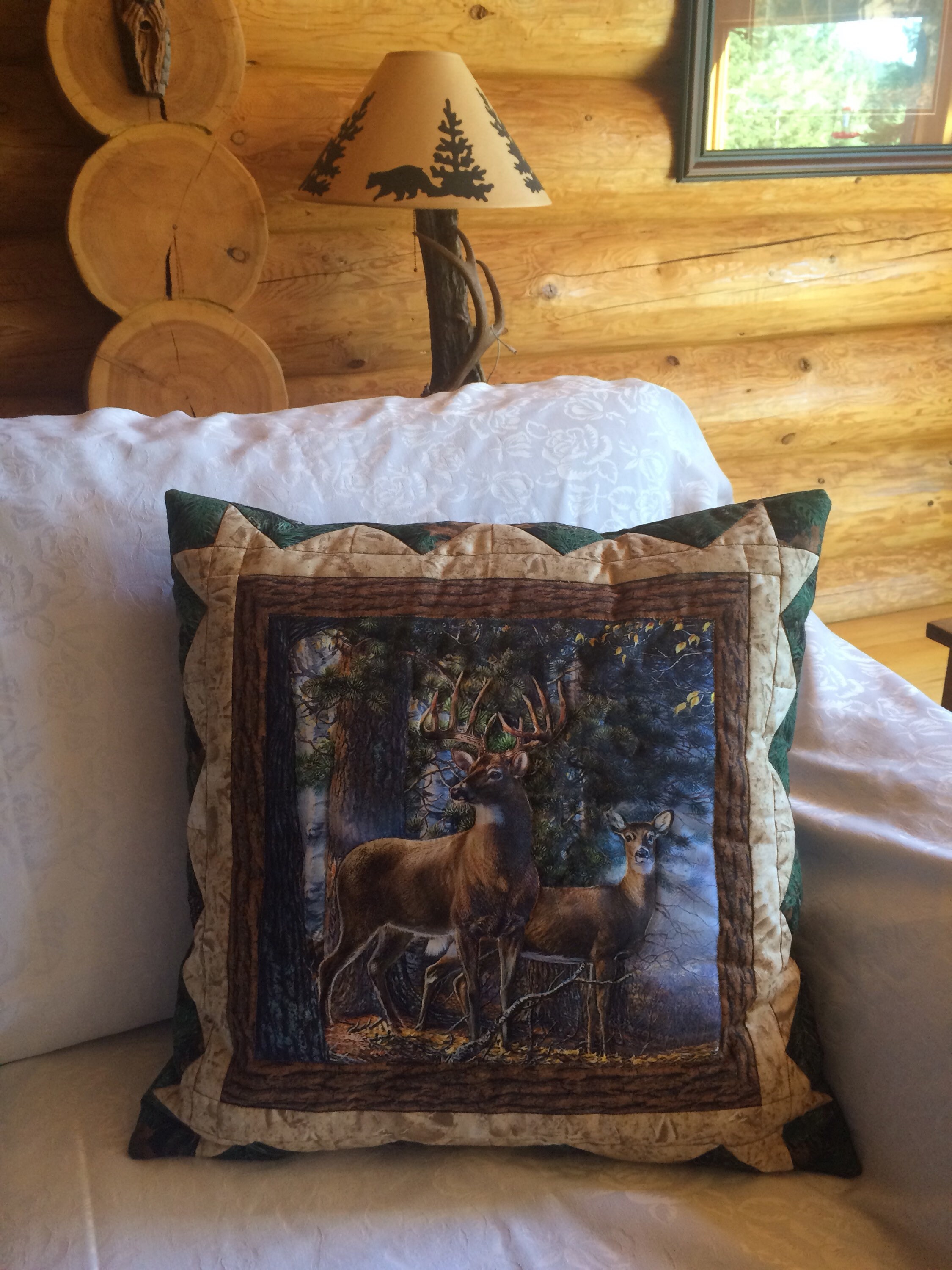 Wildlife decor pillow cover-Mule Deer scene Home & Living Decorative ...