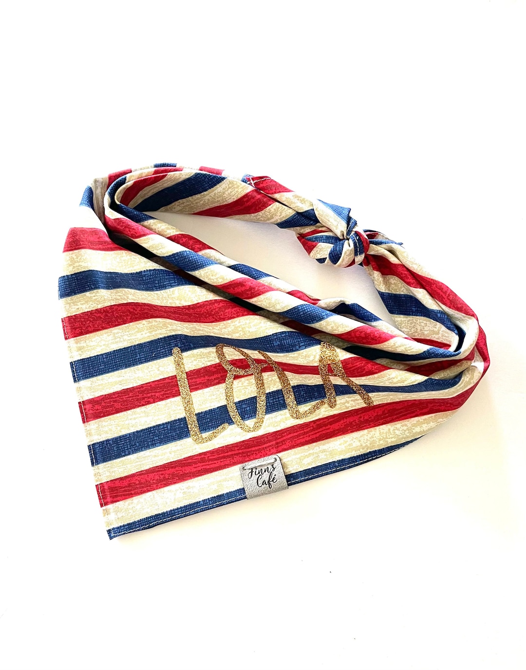 Personalized Patriotic USA Flag Stripes Dog Bandana / Red White and ...