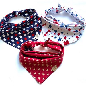 Personalized Patriotic American Flag Stars Dog Bandana / Red White and ...