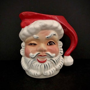 Napco Vintage Christmas Winking Pirate Santa Pitcher and Mugs - Etsy