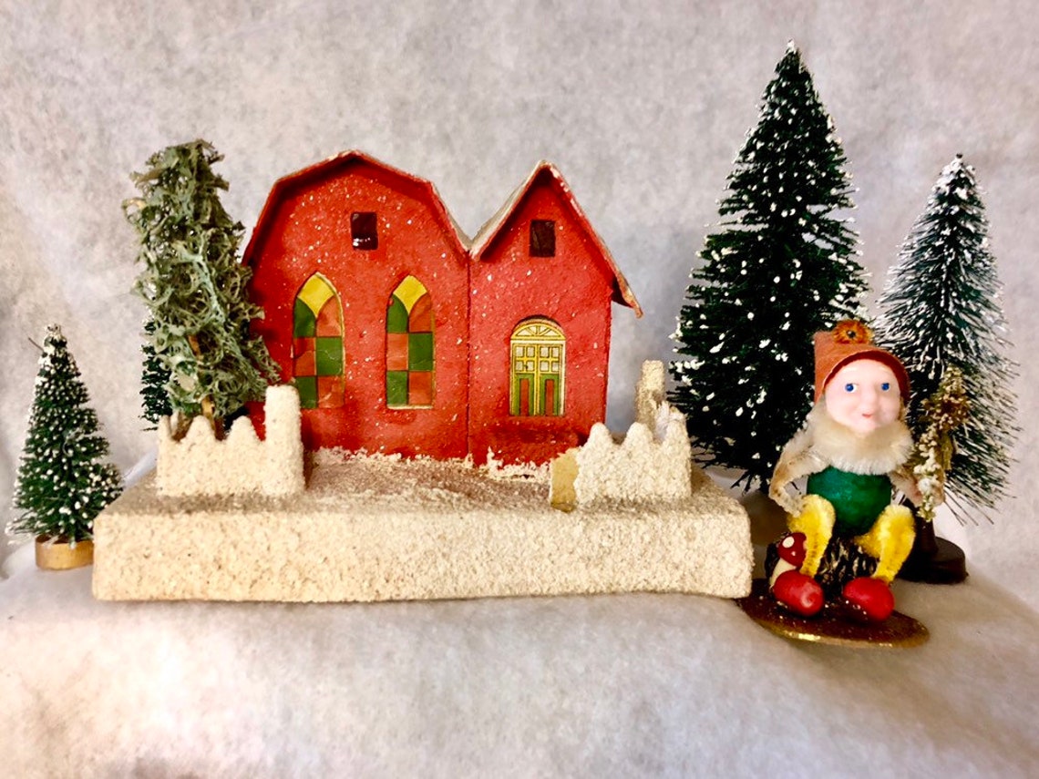 Vintage Christmas Putz House Church Midcentury Retro | Etsy
