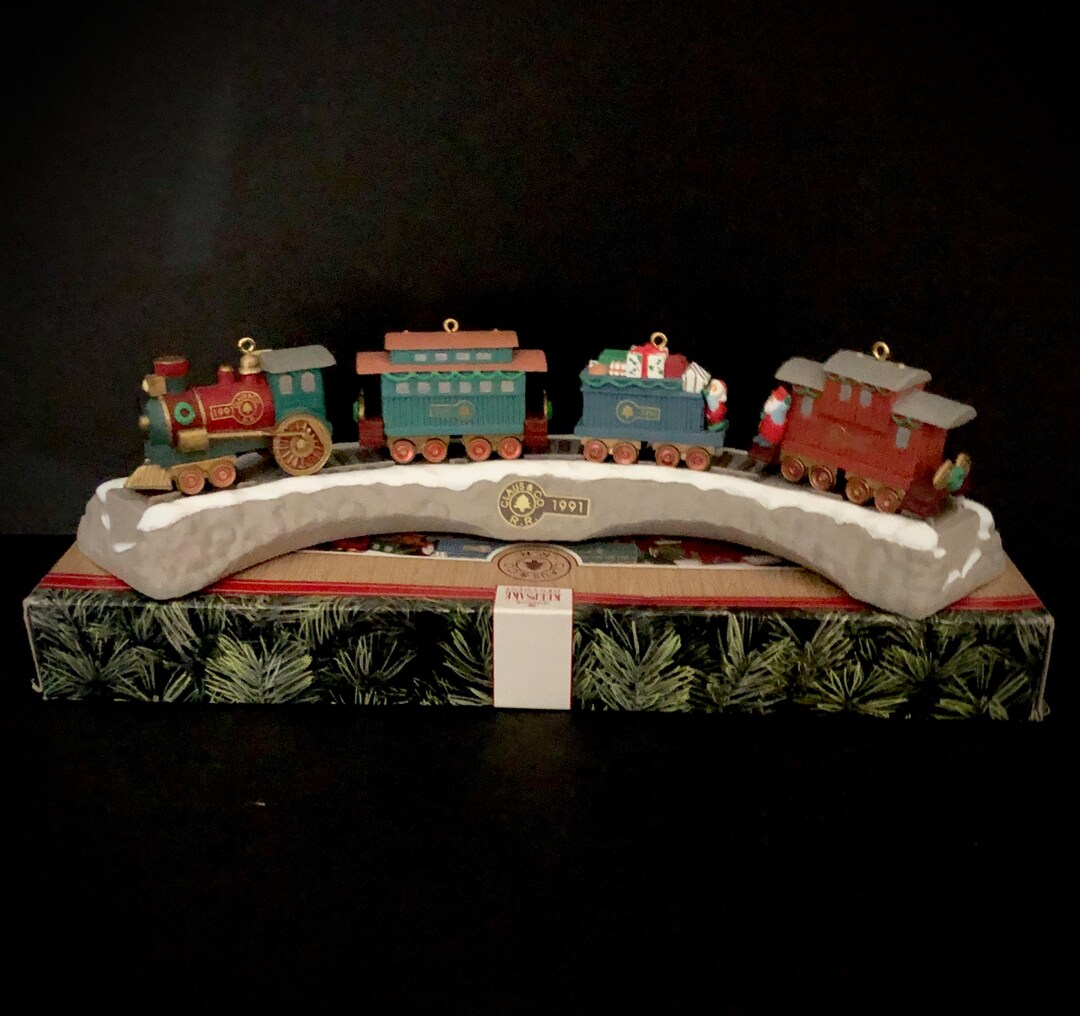 Hallmark 1991 Claus and Company Railroad With Train Tracks Stand and ...