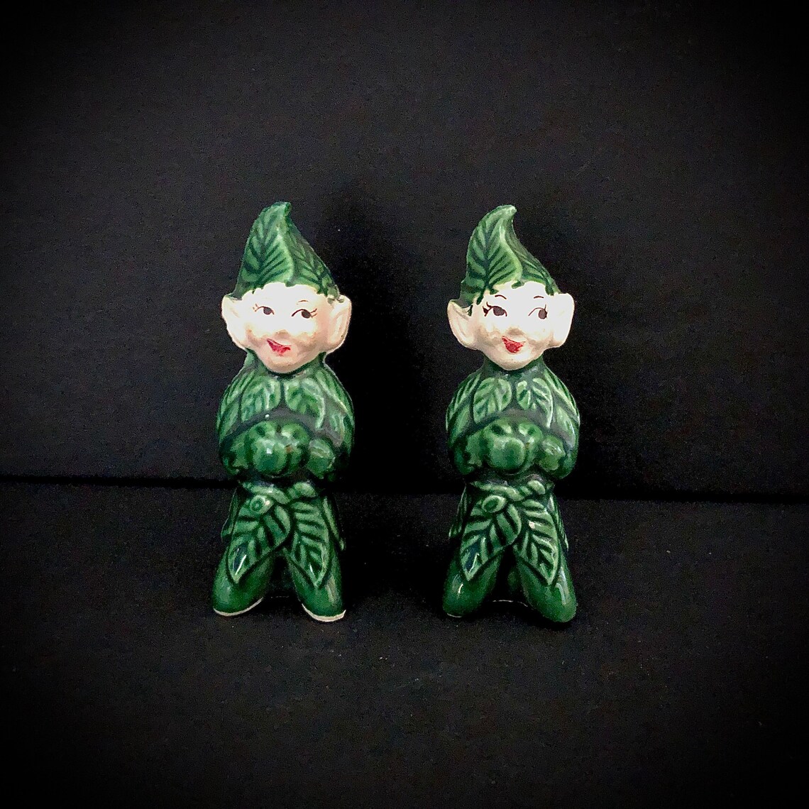 Antique Leaf Elves Pixies Forest Green Elf Pixie Fairy | Etsy