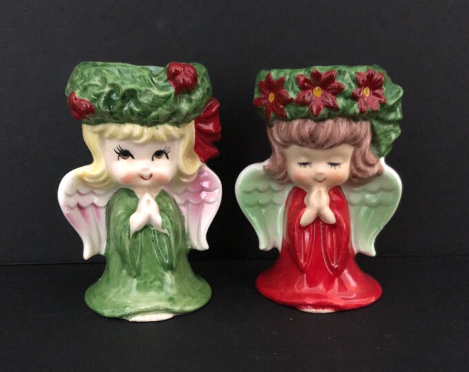 Lefton Vintage Christmas Angel Candleholders From the Fabulous 70s - Etsy