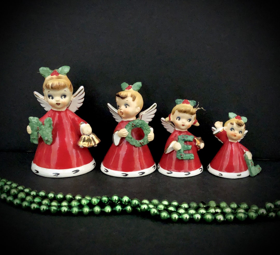 Napco 1956 Noel Vintage Christmas Angel Bells MCM Midcentury Set 2 - Etsy