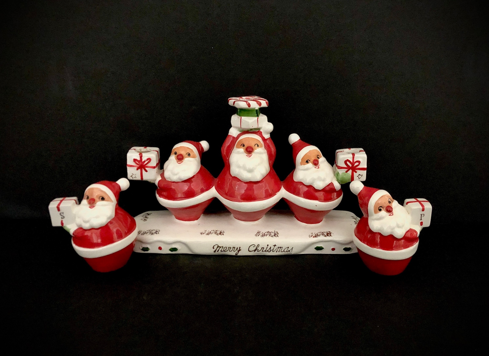 Holt Howard Vintage Christmas Jolly Santa Candelabra and Salt - Etsy