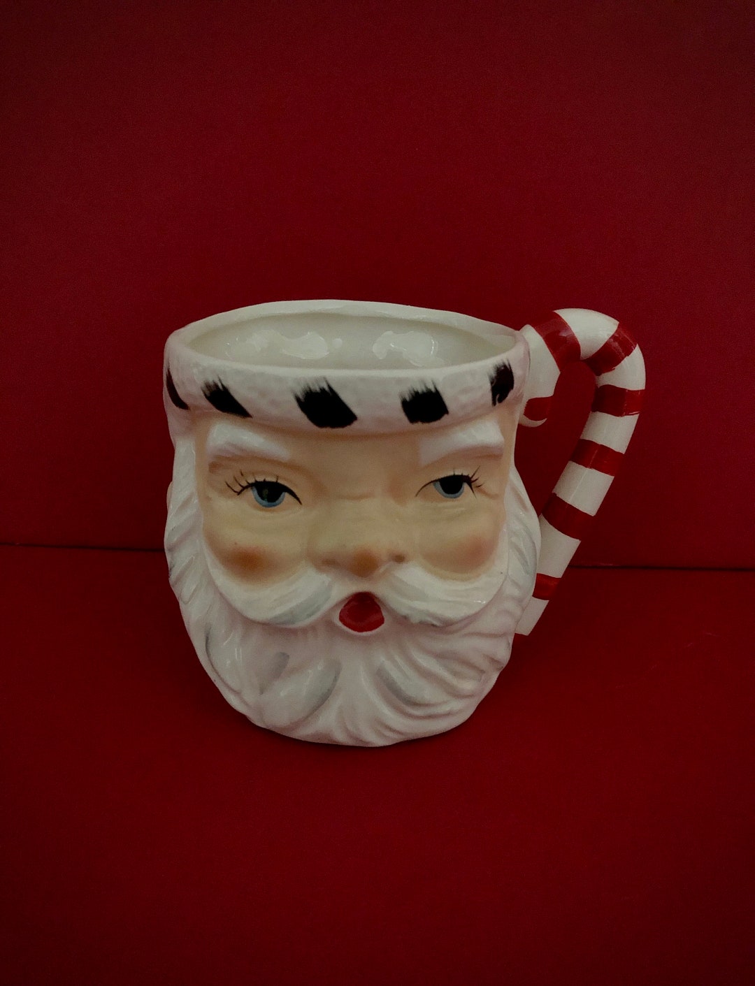Near Mint Lefton Vintage Christmas Santa and Mrs Claus Double Sided Mug ...